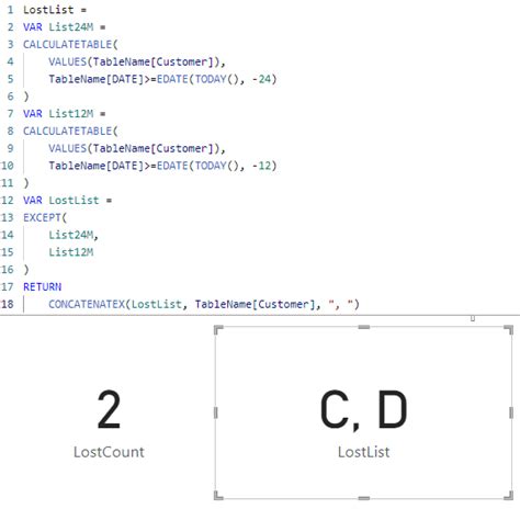 solved dax calculation to identify lost business in the l