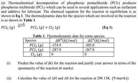 Solved A Thermochemical Decomposition Of Phosphorus Chegg
