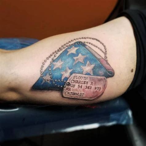 Veteran Ink Like And Share Folded Flag Memorial Tattoo