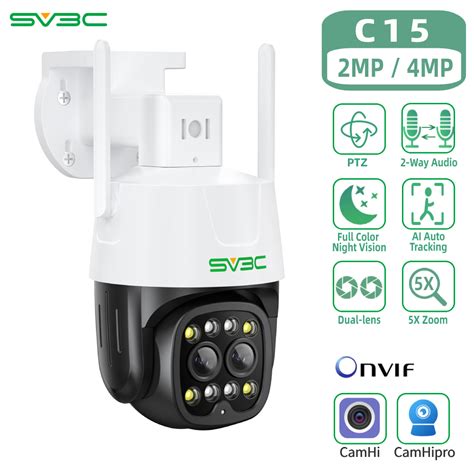 Sv3c Security Camera Outdoor 4mp Dual Lens 5x Hybrid Zoom Wifi Camera