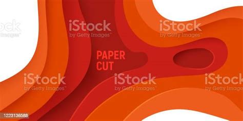 3d 점액 추상배경과 오렌지 파도 레이어와 오렌지 종이 컷 배너 브로셔 및 전단지에 대한 추상 레이아웃 디자인 종이 아트 벡터 일러스트레이션 3차원 형태에 대한 스톡 벡터
