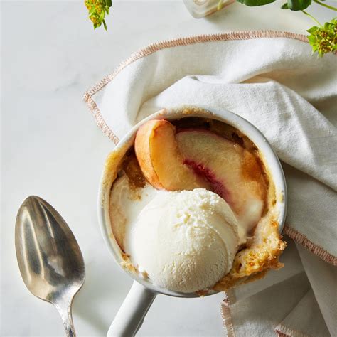 A 5 Minute Peach Mug Cobbler That Just So Happens To Be Vegan