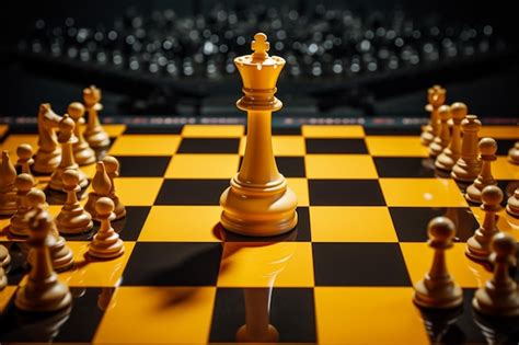 Premium Ai Image Vibrant Yellow Setting Frames The Chessboard And Its