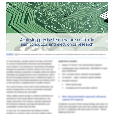 Achieving Precise Temperature Control In Semiconductor And Electronics