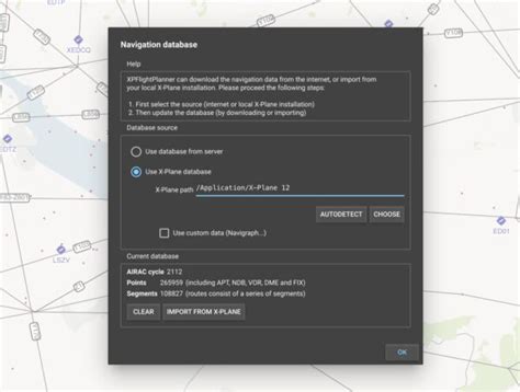 XPFlightPlanner Select The Navigation Database