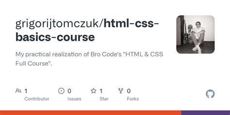 Github Grigorijtomczuk Html Css Basics Course My Practical Realization Of Bro Code S Html
