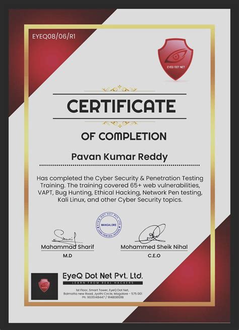Pavan Kumar Reddy On Linkedin Training Cybersecurity