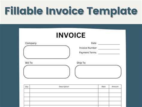 Invoice Template Fillable Invoice Printable Invoice Template