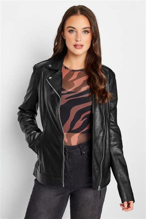 Lts Tall Womens Black Leather Biker Jacket Long Tall Sally