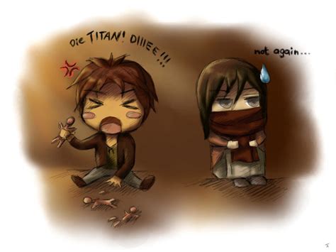 Eren Mikasa Chibi Shingeki No Kyojin By Franziloni On Deviantart