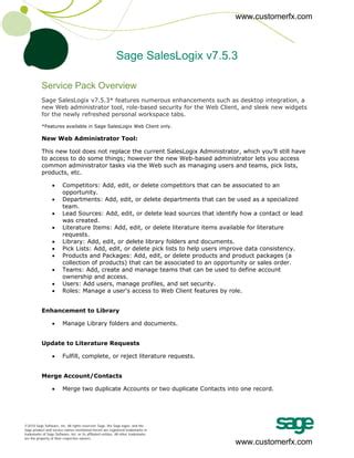 SalesLogix V7 5 3 Overview PDF