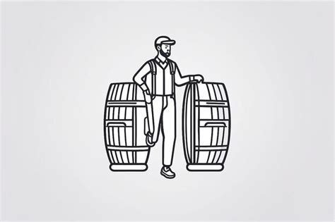 Man With Barrel Nolan Icon Simple Thin Line Outline Vector Of Male Bag
