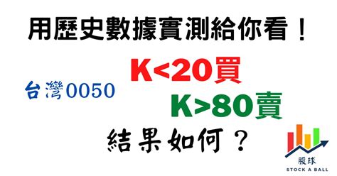 K80賣，用kd值來交易0050報酬如何？歷史資料實測給你看 股球 Stock A Ball