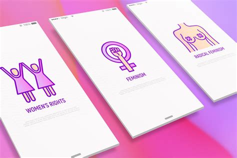 Feminism 16 Thin Line Icons Set By Alexey Blogoodf TheHungryJPEG