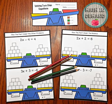 Math In Demand Solving Two Step Equations With Visual Representation