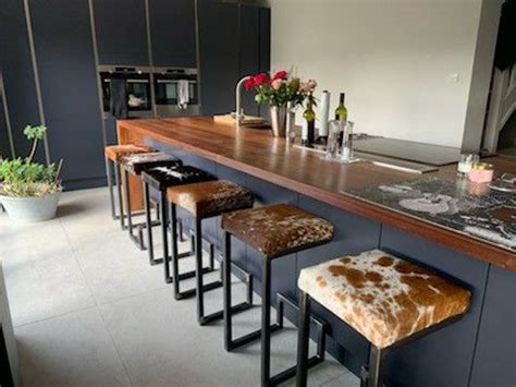 Custom Made Cowhide Steel Stool Counter Top Bar Stools Various Seat