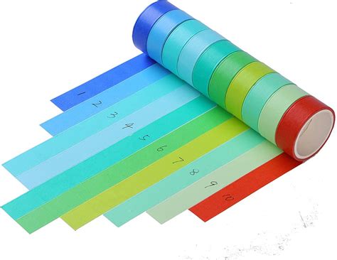 30 Rolls Washi Masking Tape Set 15mm Wide Colorful Rainbow Decorative