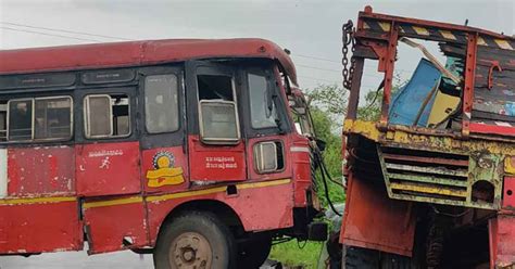 Bus Collides With Truck In Maharashtra 55 Passengers Injured