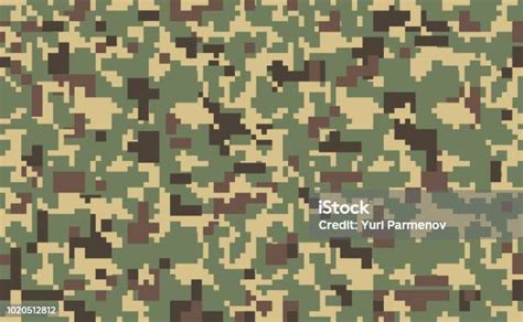 벡터 픽셀 위장 완벽 한 패턴입니다 T셔츠에 카키색 디자인 스타일입니다 군사 텍스처 카 모 사냥 그림 동안 의류입니다 갈색에 대한 스톡 벡터 아트 및 기타 이미지 Istock