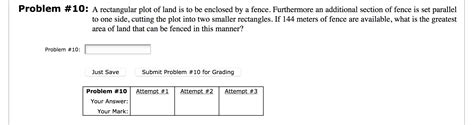 solved problem 10 a rectangular plot of land is to be