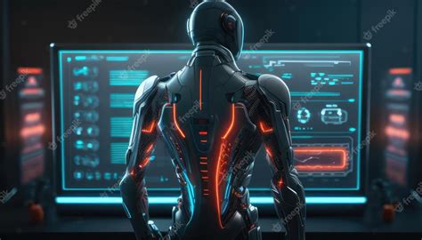 Premium Ai Image Robot Or Cyborg Programming Artificial Intelligence In Cyberspace Ai In