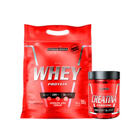 Kit Nutri Whey Refil 900g Creatina 60 Capsula Integralmedica