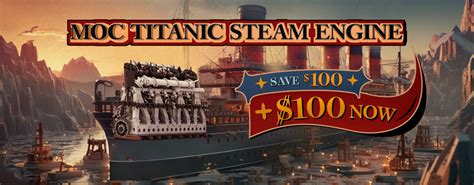 Moc Titanic Reciprocating Steam Engine Moc 157380 Building Blocks Set