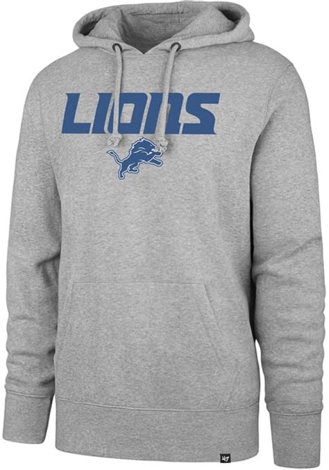 47 Detroit Lions Mens Grey Pregame Headline Hoodie 480002514