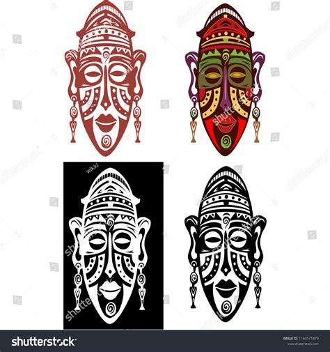 Tribal African Masks Vector Illustration Stock Vector Royalty Free Shutterstock