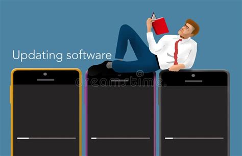 Process Of Updating Software On A Digital Tablet Vector Stock