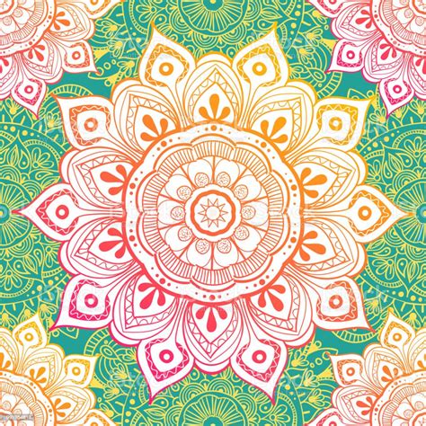 꽃 동기와 원활한 민족 패턴입니다 만다라 직물 및 종이 위한 양식된 인쇄 템플릿입니다 Boho 세련 된 디자인입니다 여름