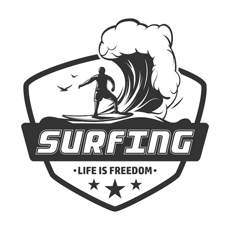 Premium Vector Surfing Logo Emblem Illustration Design