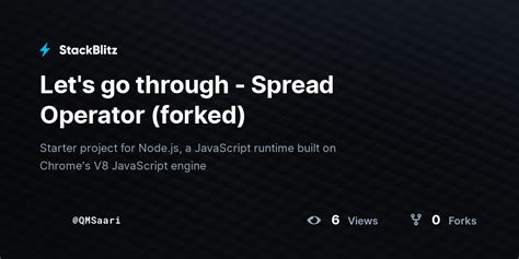 Let S Go Through Spread Operator Forked StackBlitz
