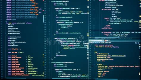 Programming With Html Php And Javascript Backend Source Code On Monitor Stock Image Image Of