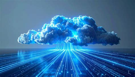 Digital Cloud Computing Data Transfer Concept Stock Illustration