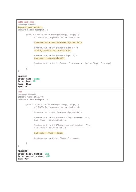 Simple Example Codes Of Java In Object Oriented Programming Oop Stuvia Us
