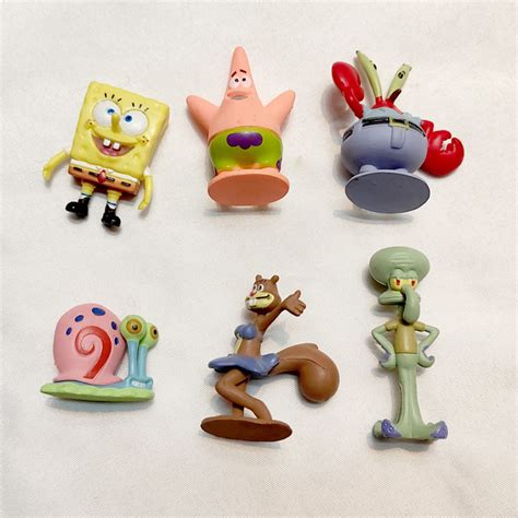 Bob Esponja Colecionável Kit 6 Miniaturas Bonecos Cartoon Elo7