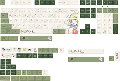 Jp Mechkeys Utyping × Neko Touch Cherry プロファイル キーキャップ、157 キー Pbt キーキャップ セット Mx スイッチ
