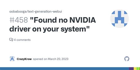 Found No NVIDIA Driver On Your System Issue 458 Oobabooga Text