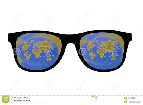 Green Earth In Black Glasses Stock Illustration Illustration Of