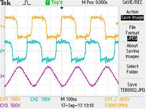 Rf Pa Module Voltage And Current Waveforms The Top Trace Depicts