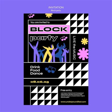 Free Psd Block Party Template Design