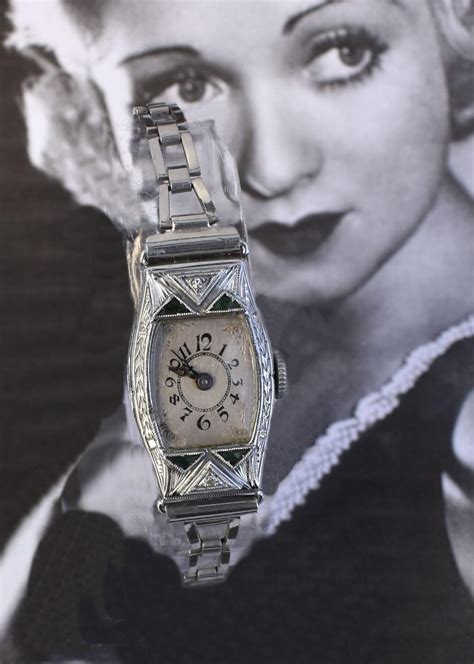 Art Deco Ladies 14k White Gold Filled Wrist Watch C1932 For Sale At