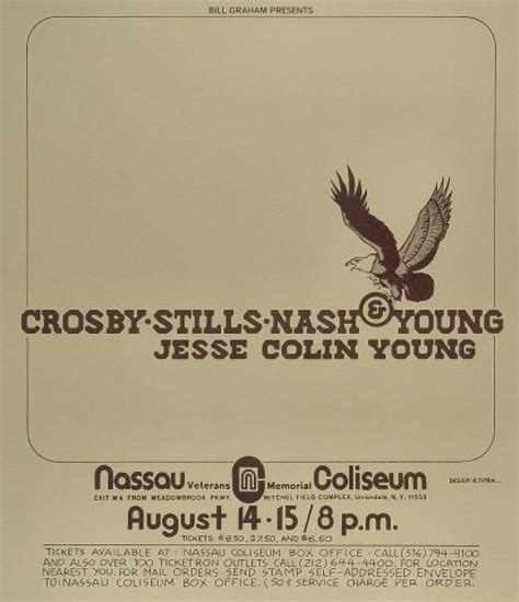 Crosby Stills Nash And Young Vintage Concert Poster From Nassau