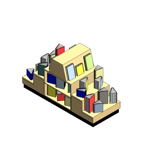 3d Book Display Revit Object Cadblocksfree Thousands Of Free Cad Blocks