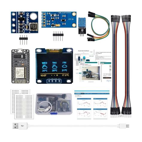 Esp8266 Weather Station Kit Oled Display Weather Station Atmosphetic