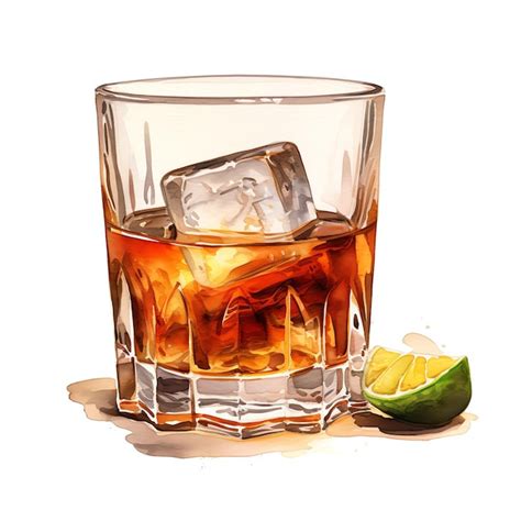 Premium Ai Image Beautiful Rum Spirits Watercolor Drink Clipart