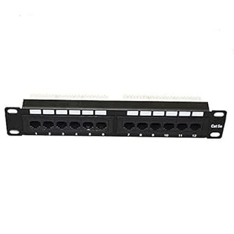 12 Ports Utp Cat 5e Network Patch Panel 10 Inch Rack Mounted Rj 45 Port