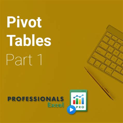 Pivot Tables Part 1 Professionals Excel