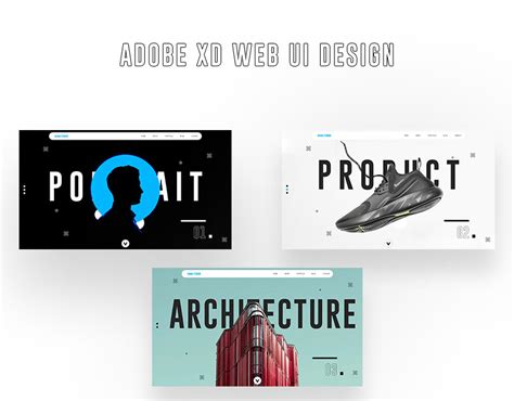 adobe xd web ui header design behance